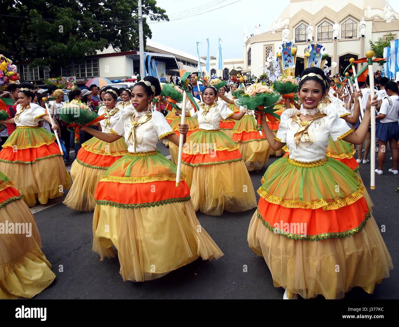 ANTIPOLO CITY, PHILIPPINES - MAY 1, 2017: Parade participants in their ...