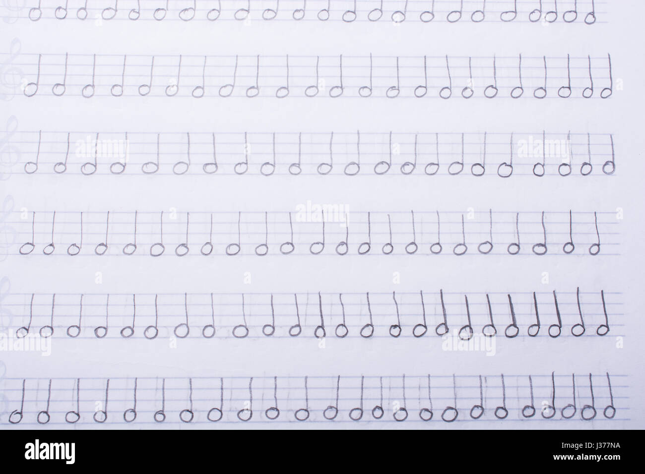 Handwritten musical notes hi-res stock photography and images - Alamy