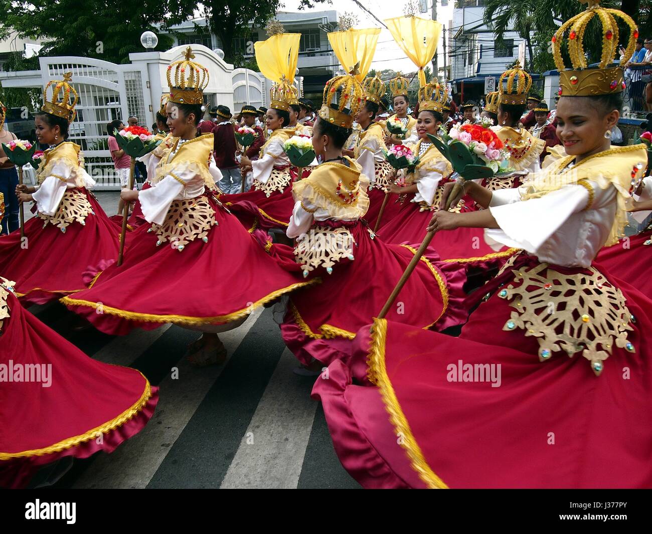 ANTIPOLO CITY, PHILIPPINES - MAY 1, 2017: Parade participants in their ...