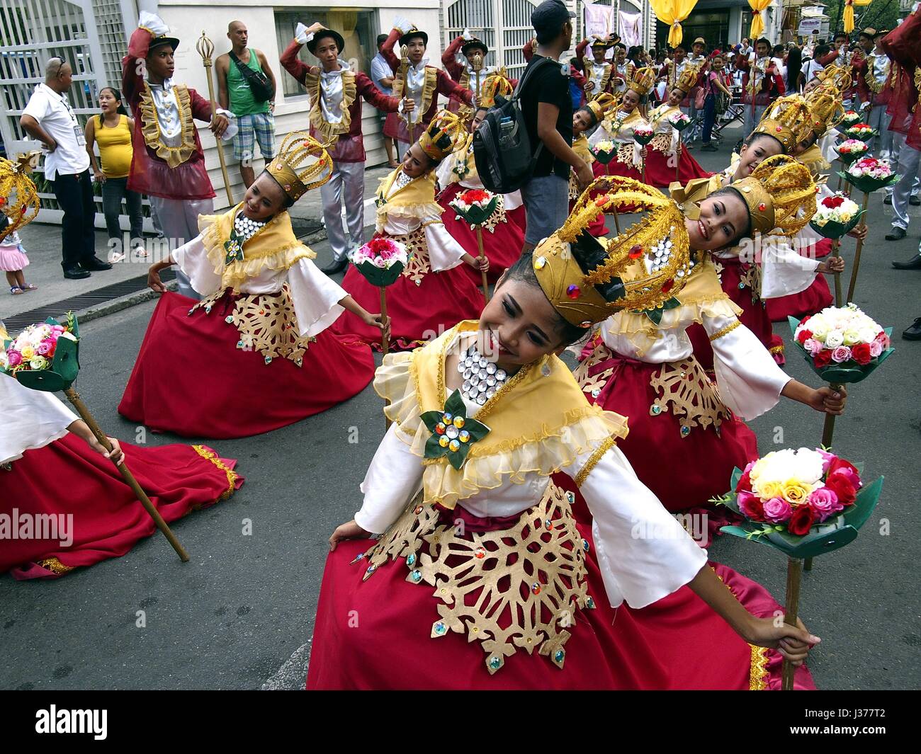 ANTIPOLO CITY, PHILIPPINES - MAY 1, 2017: Parade participants in their ...