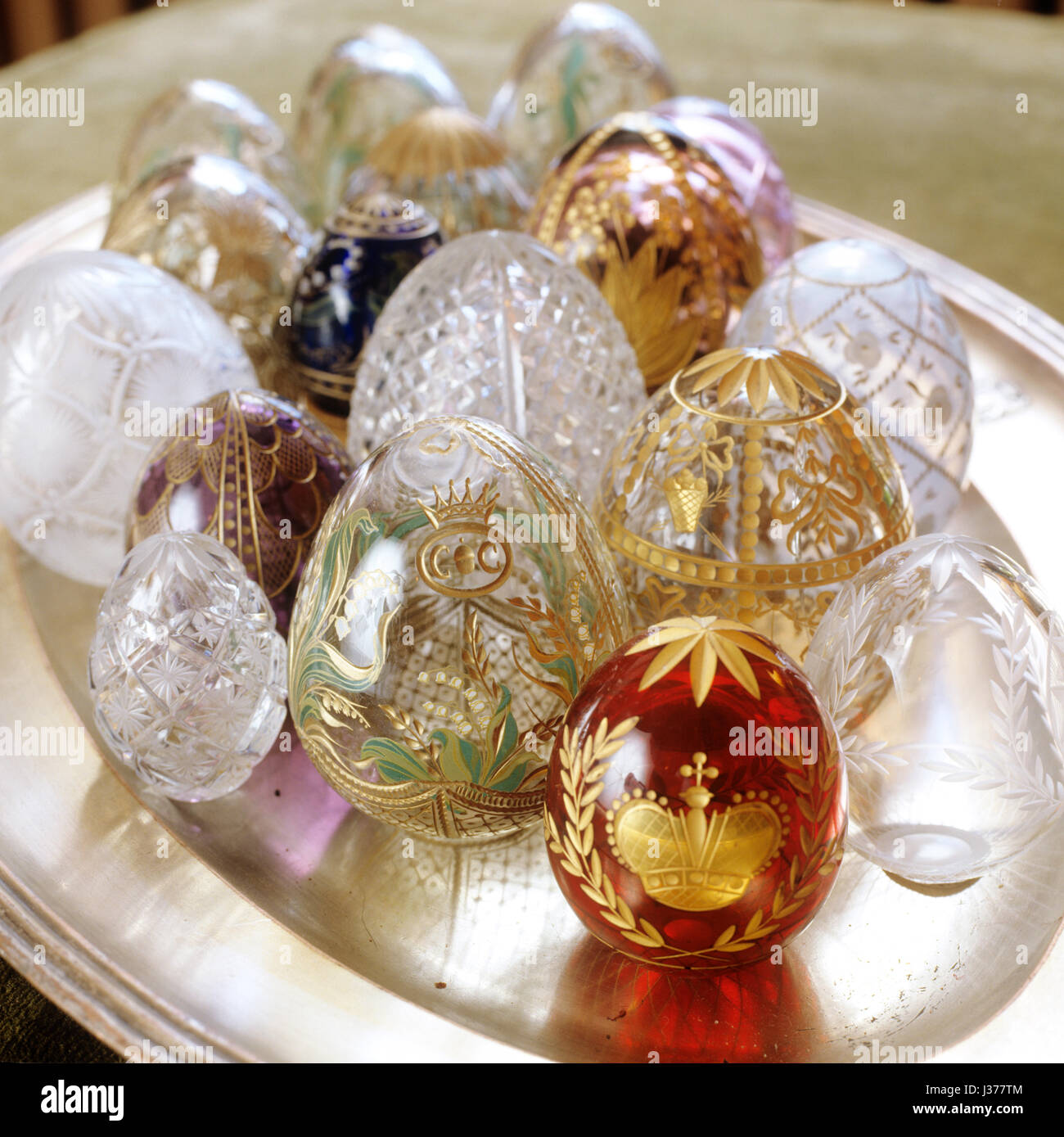 Collection of antique eggs Stock Photo - Alamy