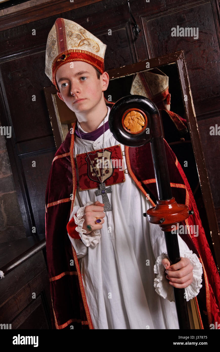The Boy Bishop of Hereford Cathedral Patrick Dunachie with Canon ...