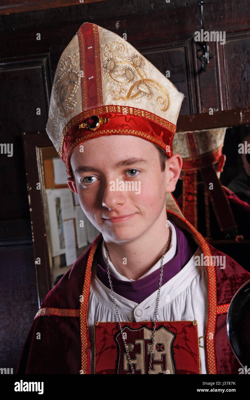 The Boy Bishop of Hereford Cathedral Patrick Dunachie with Canon ...