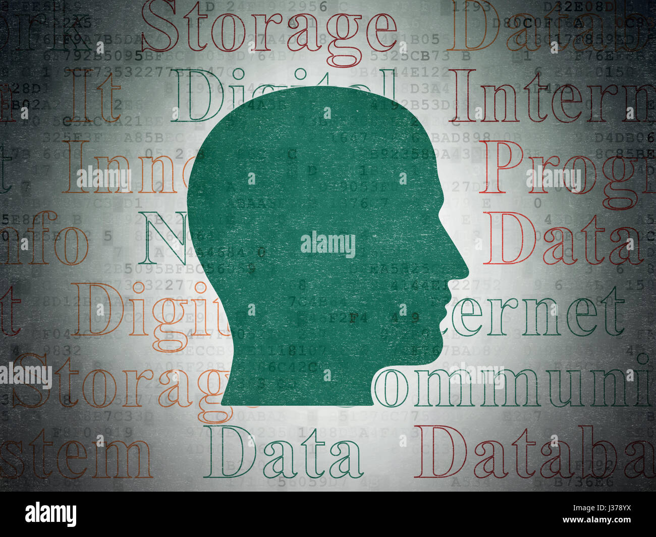 Data concept: Head on Digital Data Paper background Stock Photo - Alamy
