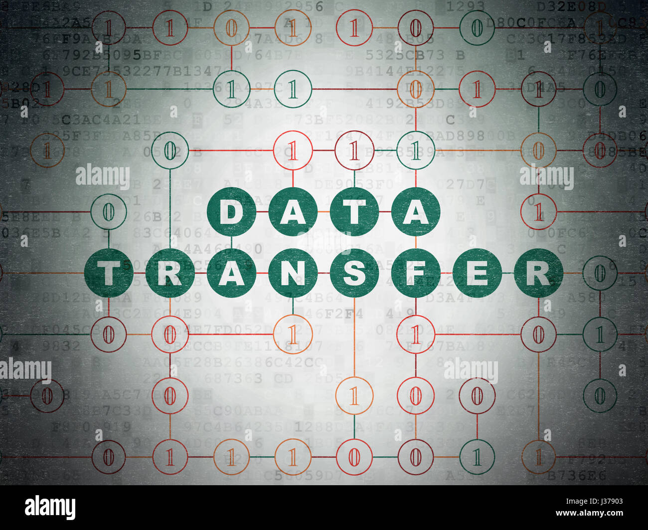 Information concept: Data Transfer on Digital Data Paper background ...