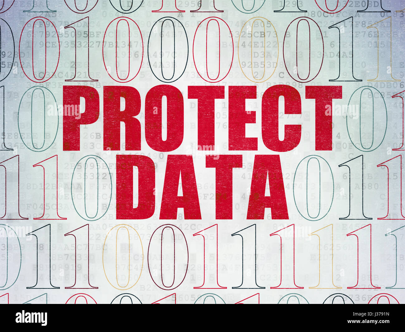 Protection concept: Protect Data on Digital Data Paper background Stock ...