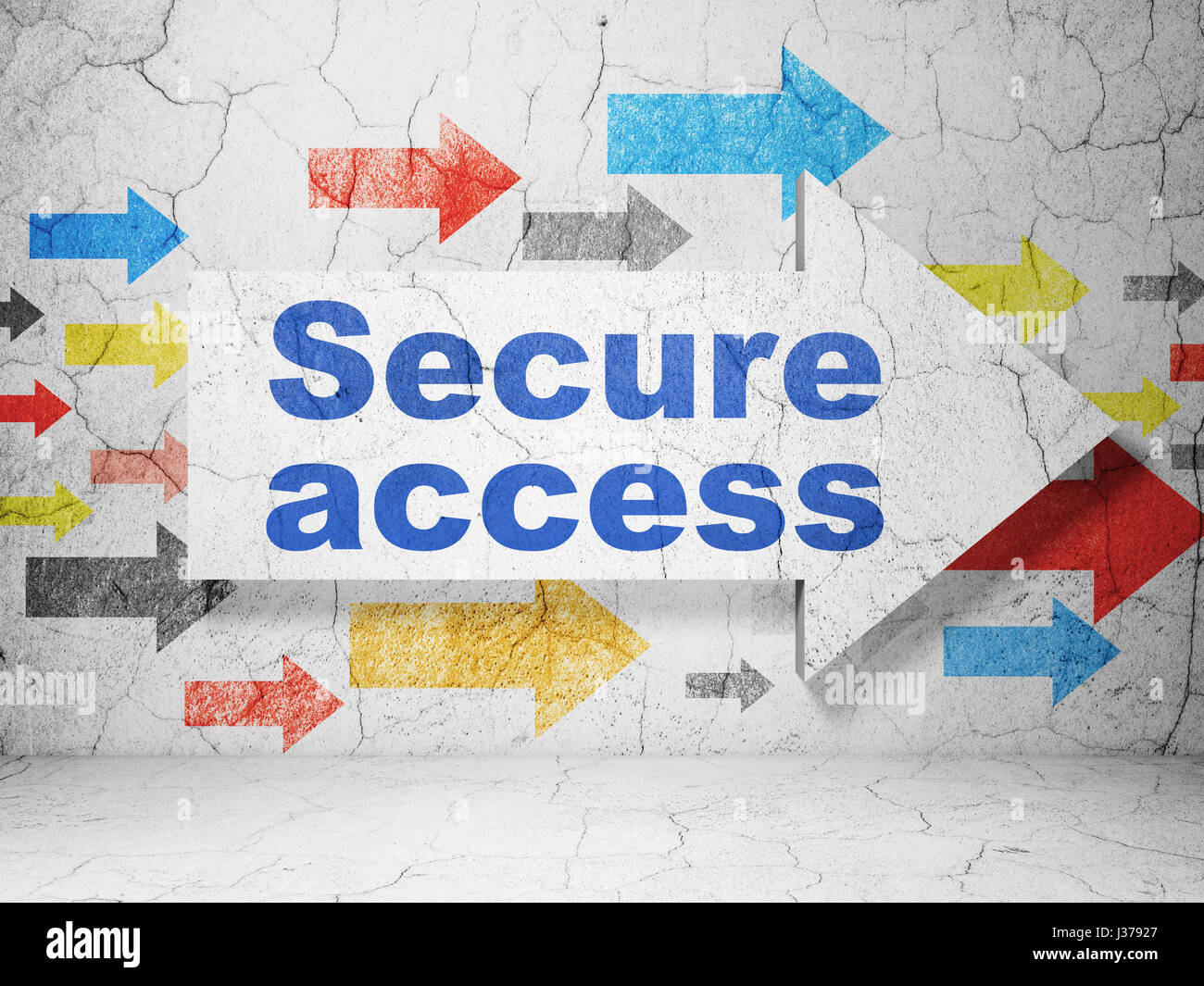 Security concept: arrow with Secure Access on grunge wall background ...