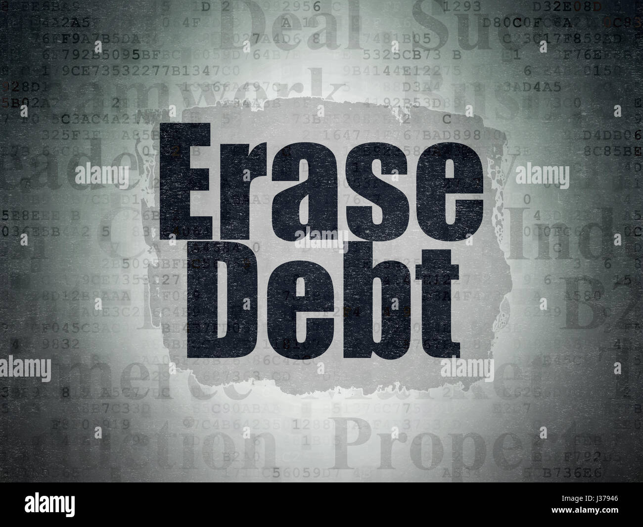 Business concept: Erase Debt on Digital Data Paper background Stock ...