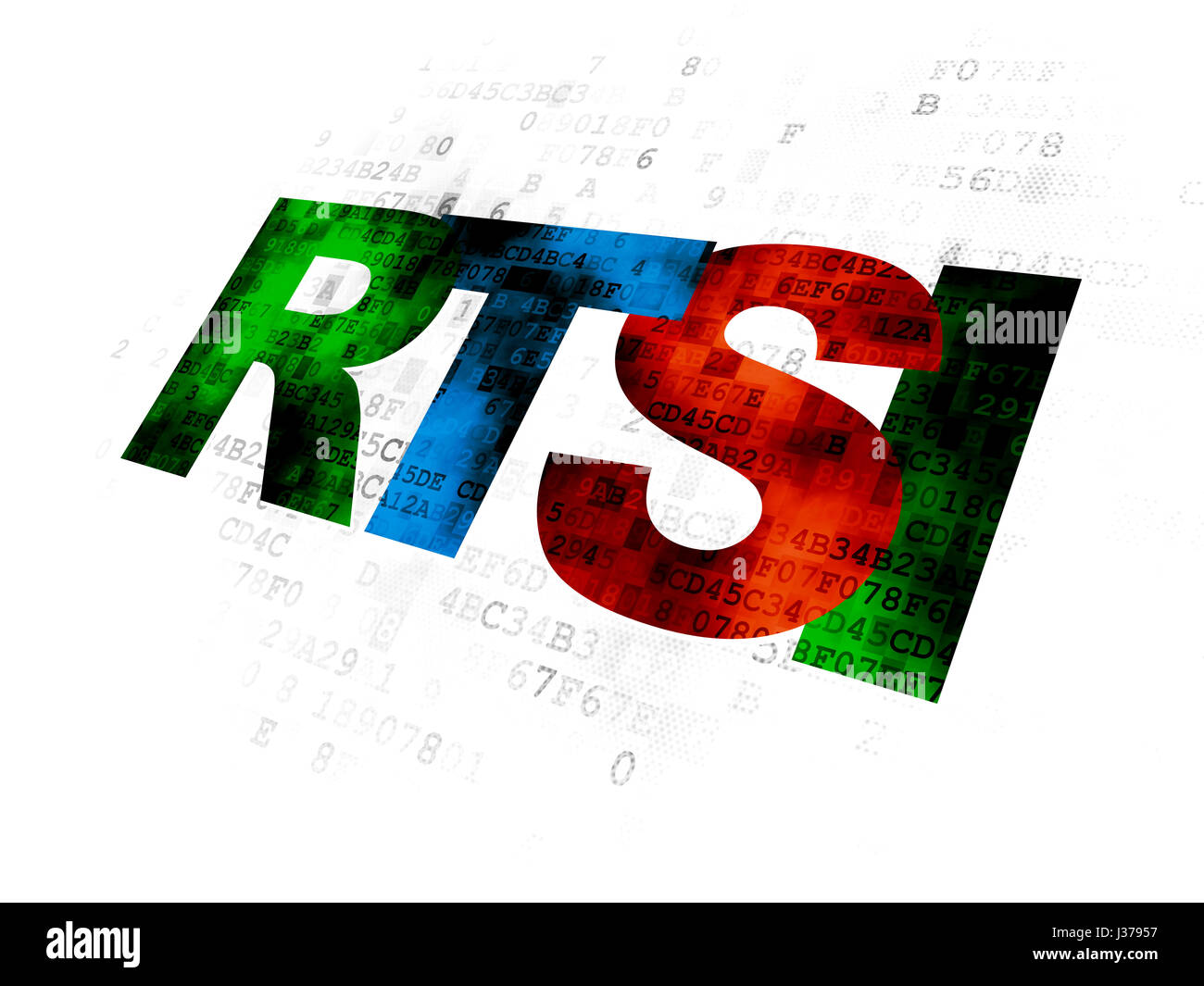 Stock market indexes concept: RTSI on Digital background Stock Photo ...