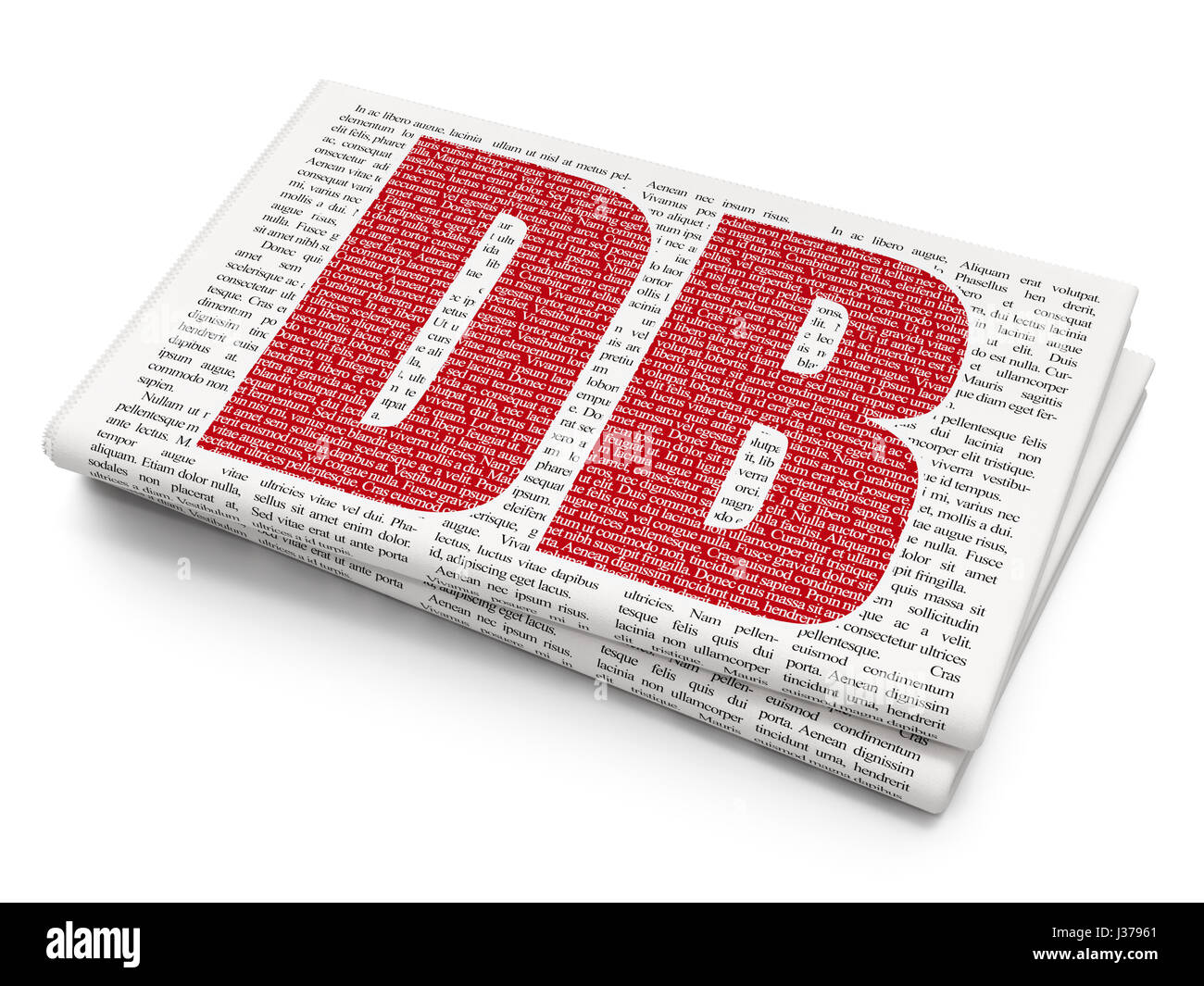 Stock market indexes concept: DB on Newspaper background Stock Photo ...