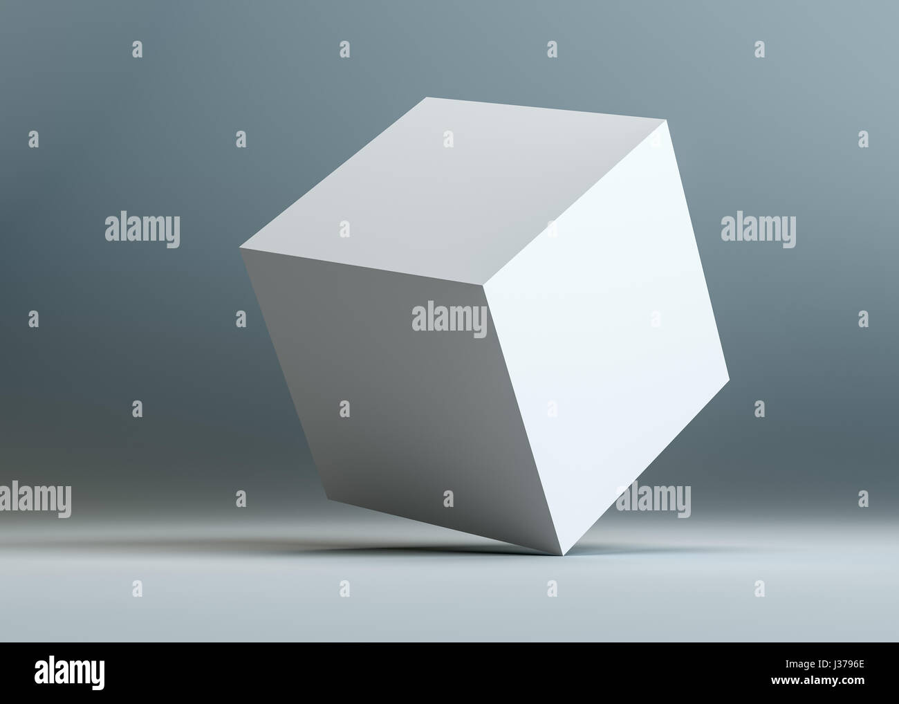 A white empty cube stands on the corner Stock Photo - Alamy