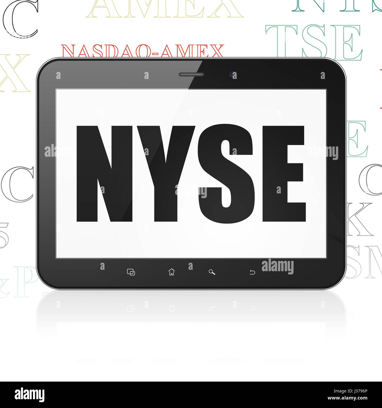 Stock market indexes concept: Tablet Computer with NYSE on display ...