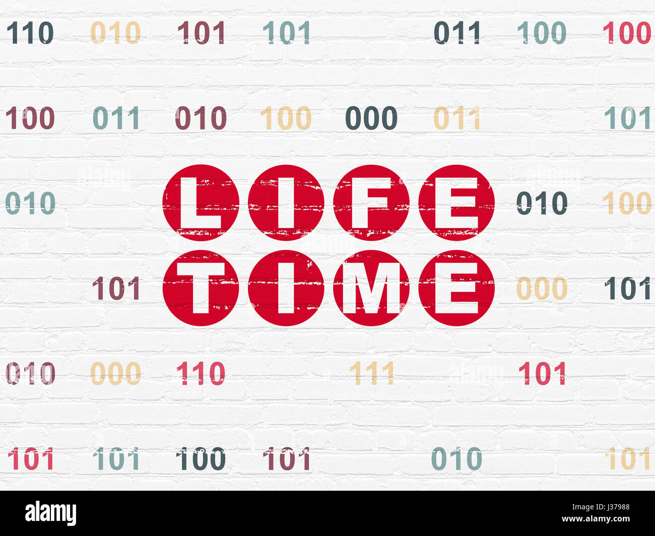 Timeline concept: Life Time on wall background Stock Photo - Alamy