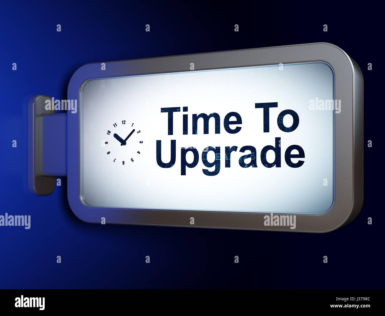 Time concept: Time To Upgrade and Clock on billboard background Stock ...