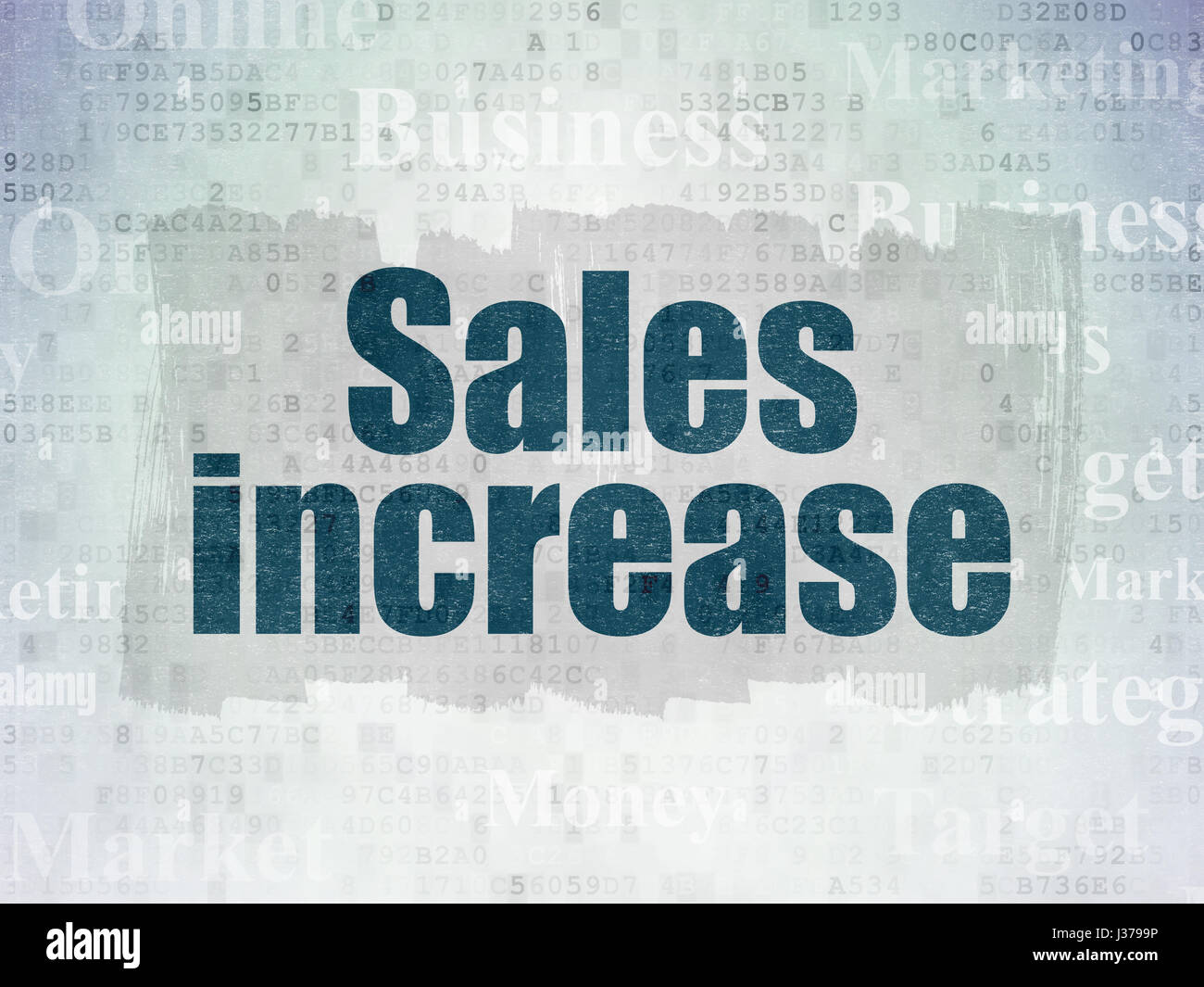 Advertising concept: Sales Increase on Digital Data Paper background ...