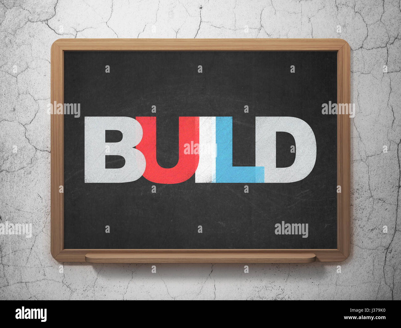 Construction concept: Build on School board background Stock Photo - Alamy