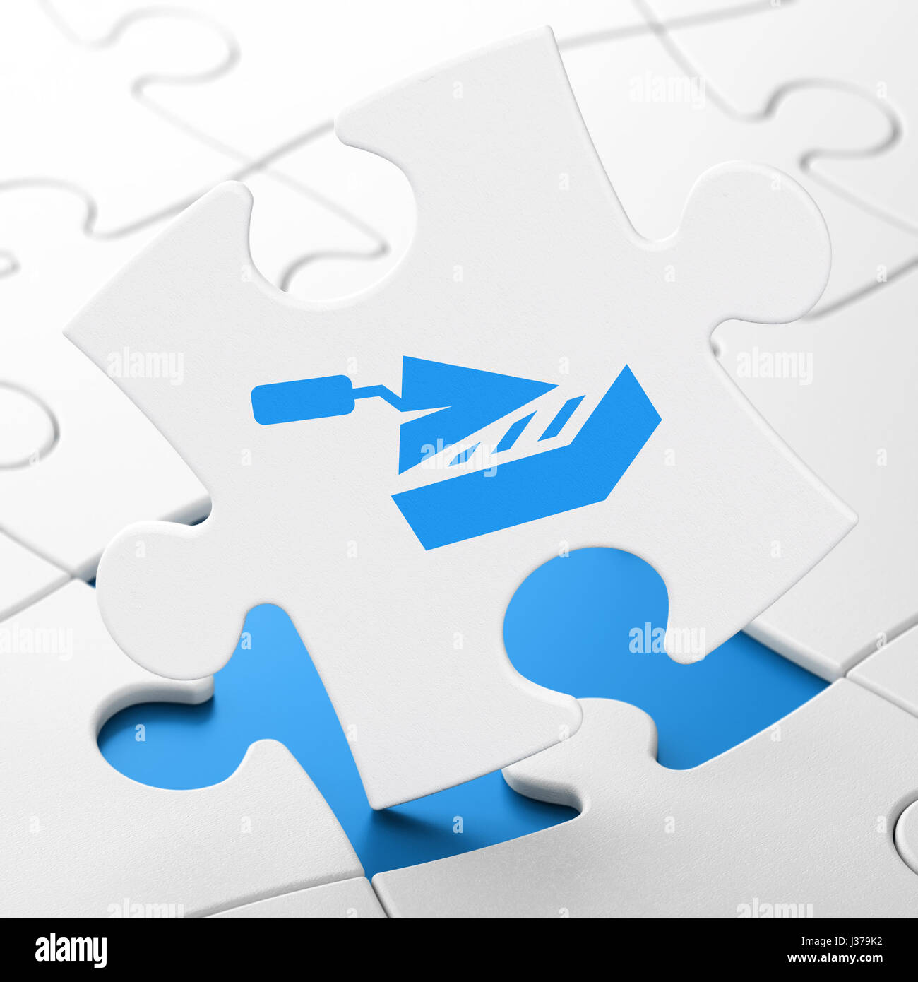 Building construction concept: Brick Wall on puzzle background Stock ...