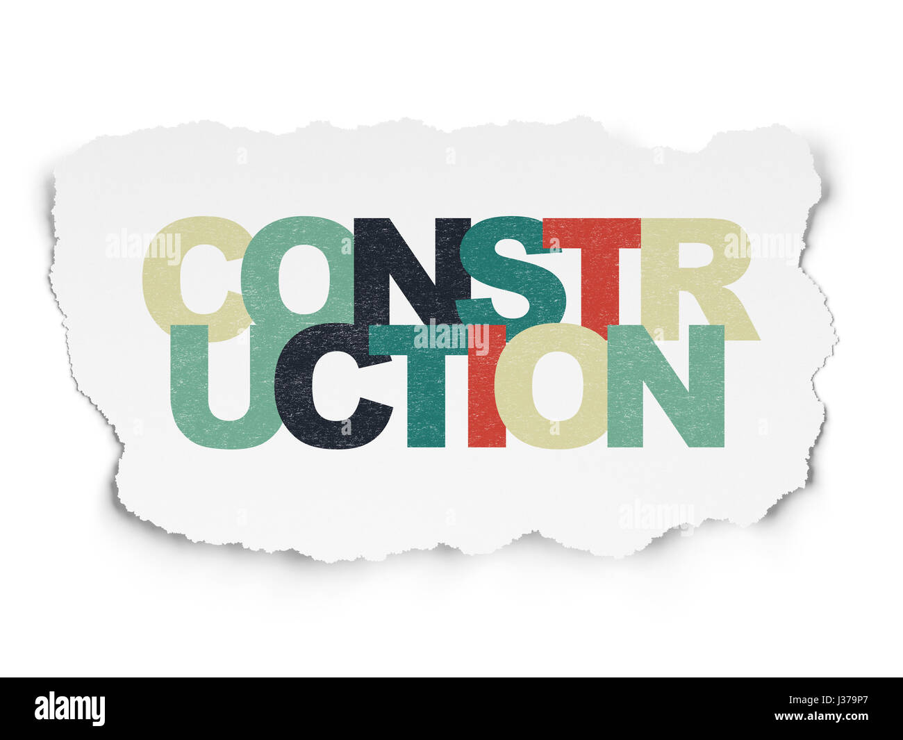 Constructing concept: Construction on Torn Paper background Stock Photo ...