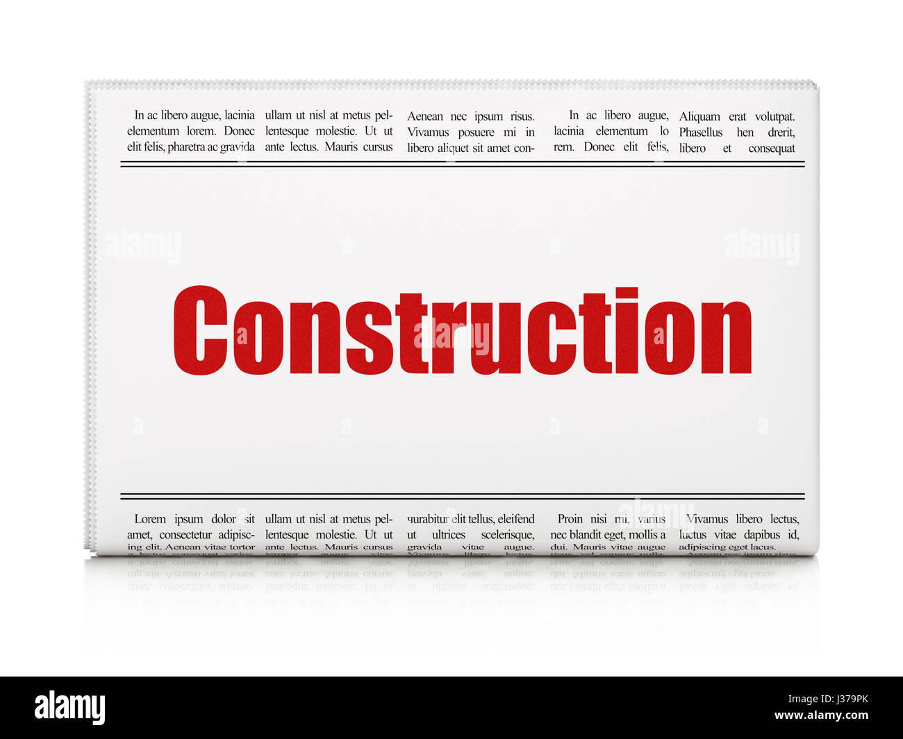Constructing concept: newspaper headline Construction Stock Photo - Alamy
