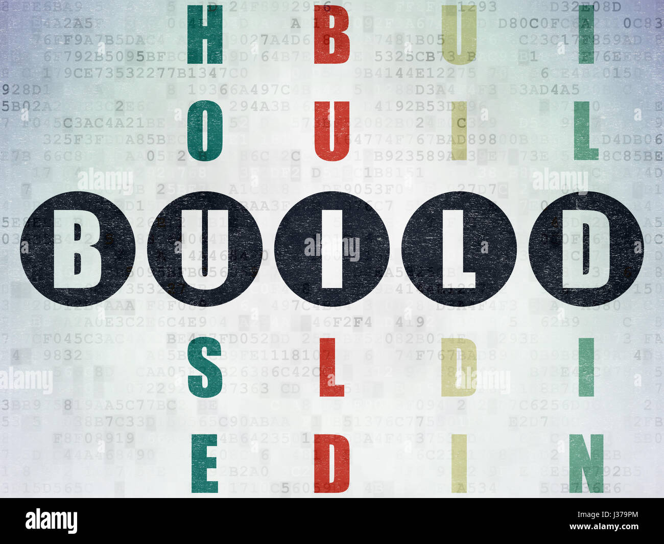 Building construction concept: Build in Crossword Puzzle Stock Photo ...