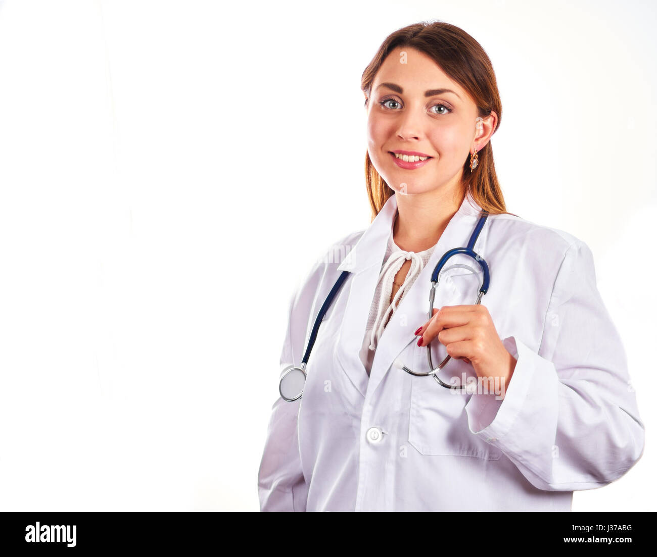 Positive medic woman looking camera hi-res stock photography and images ...