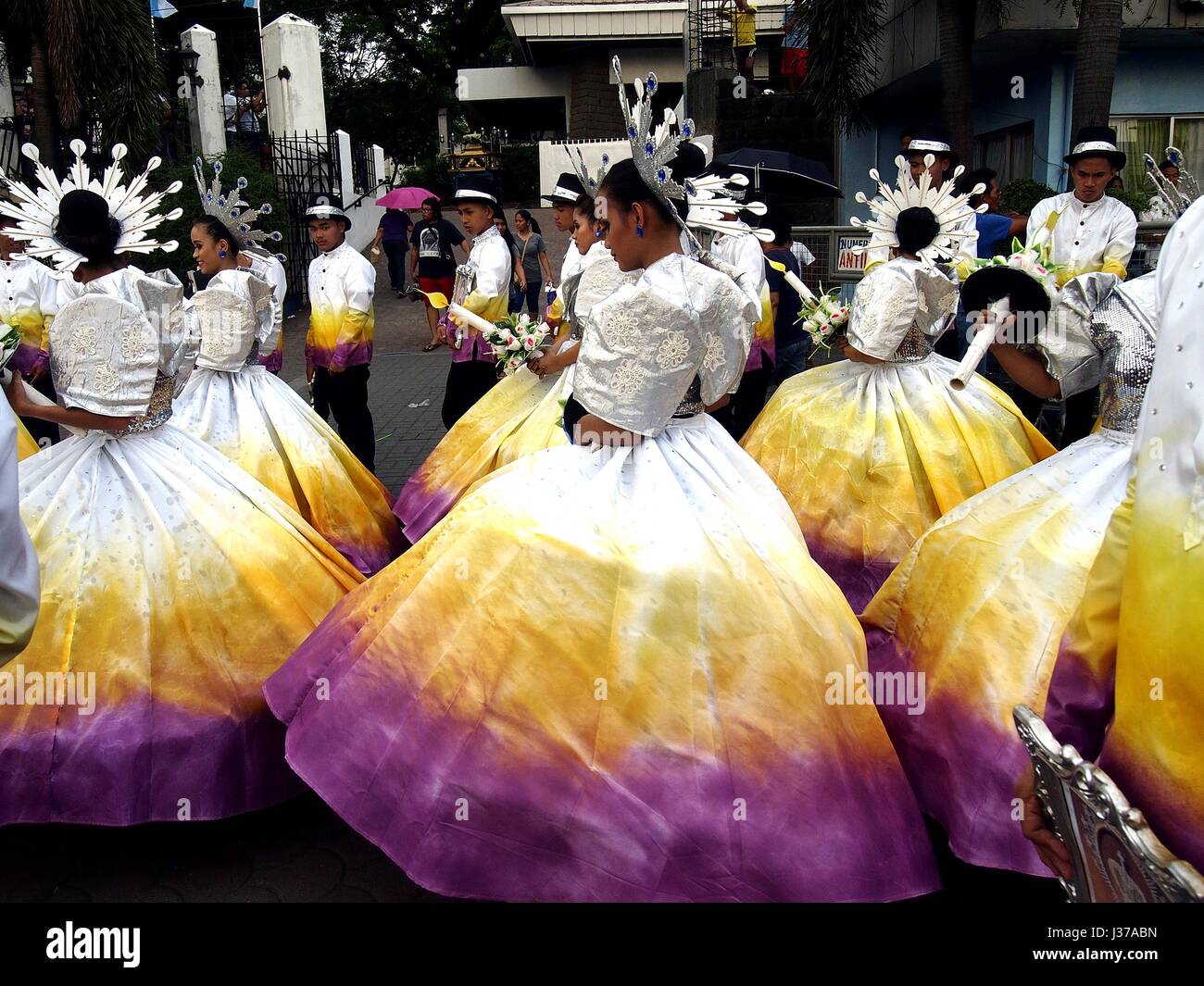 ANTIPOLO CITY, PHILIPPINES - MAY 1, 2017: Parade participants in their ...