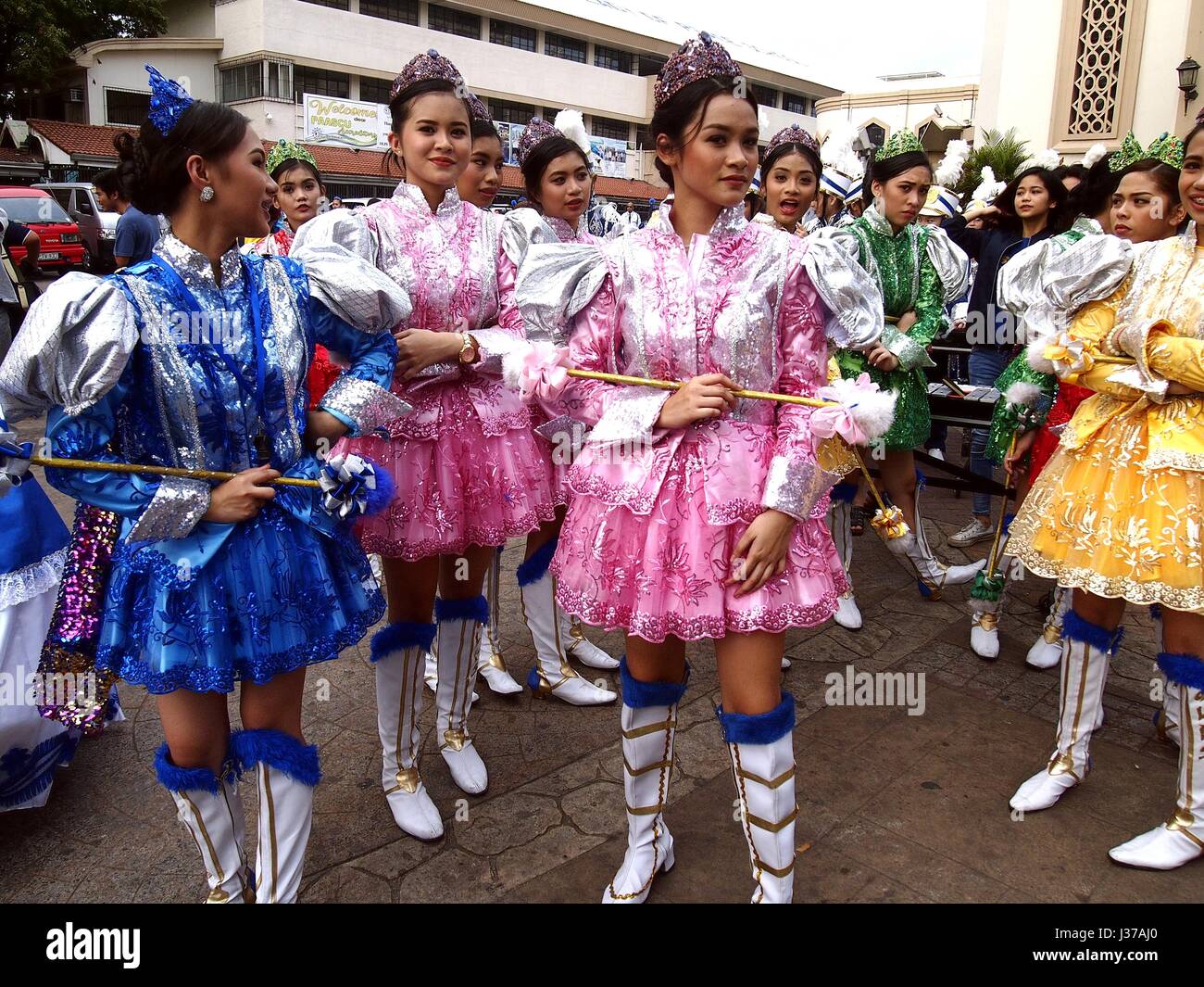 ANTIPOLO CITY, PHILIPPINES - MAY 1, 2017: Parade participants in their ...
