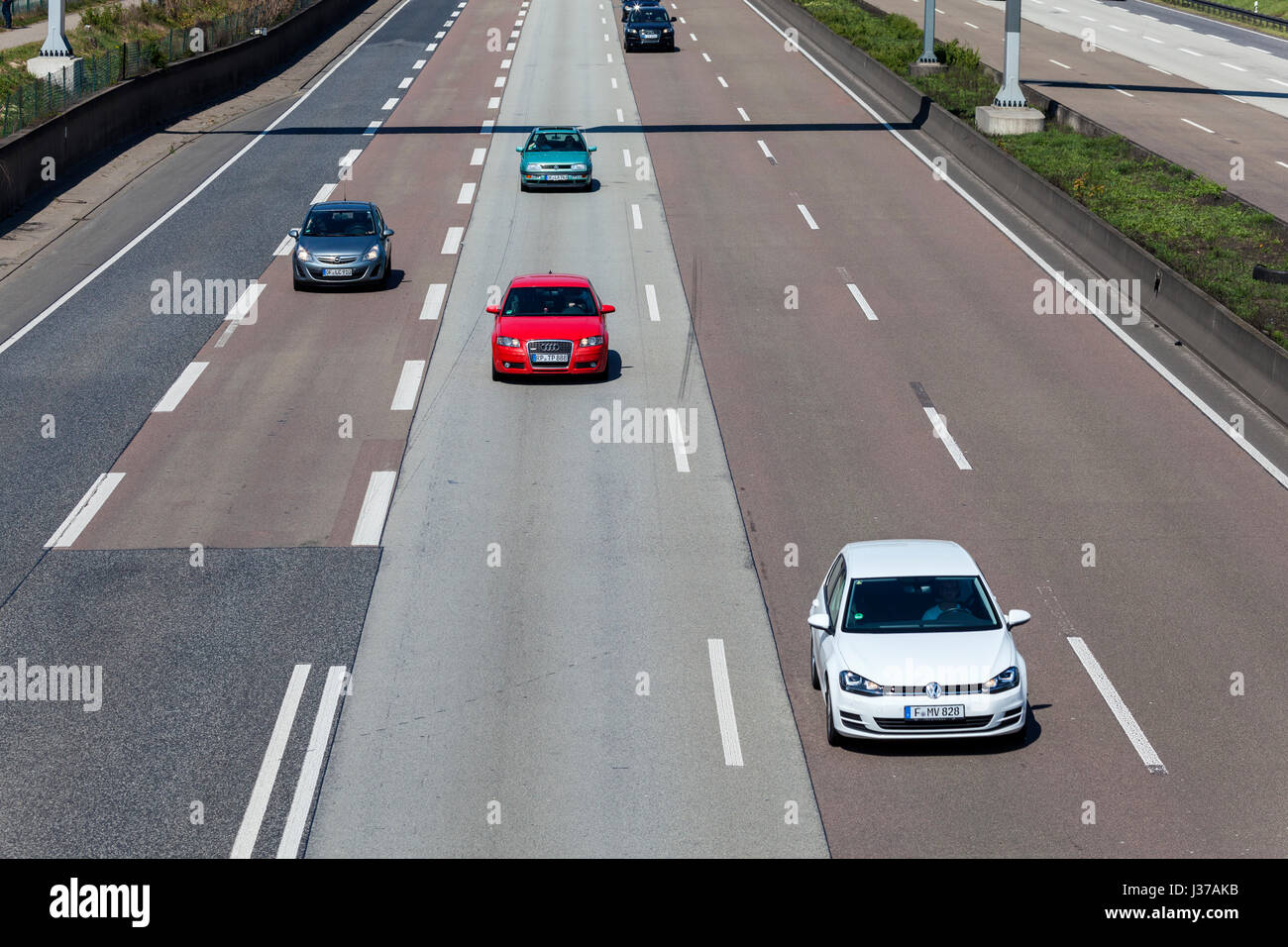 Frankfurt, Germany - March 30, 2017: Traffic on the autobahn A5 ...