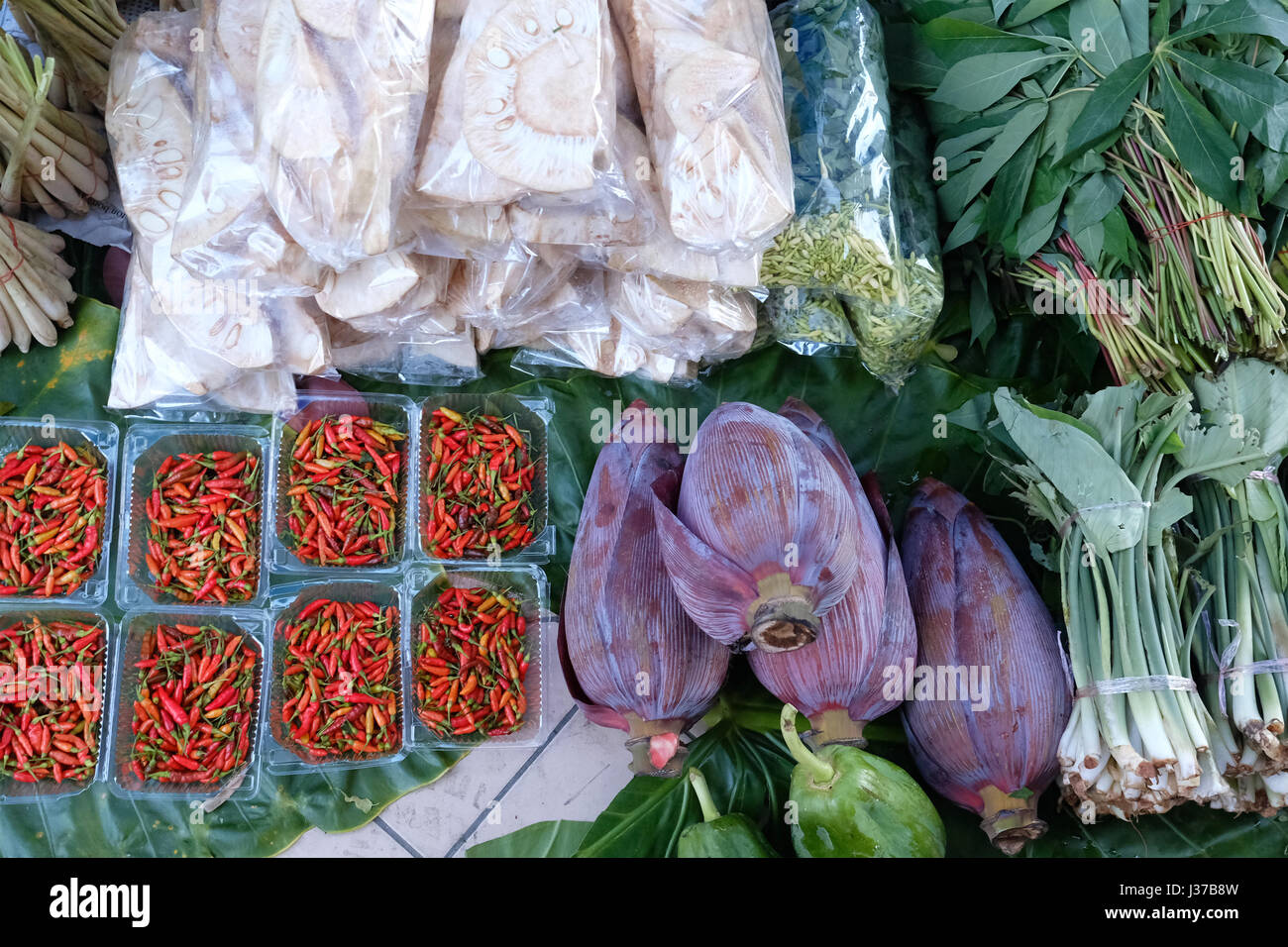Fresh vegetables market , Sabah Malaysia Stock Photo - Alamy