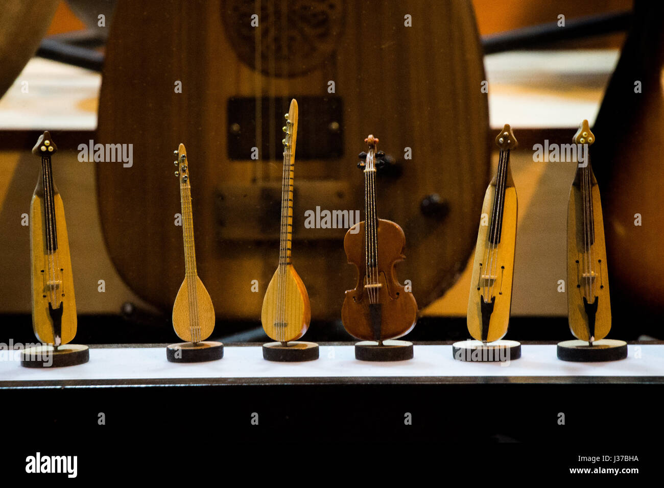 Set of models of musical instruments made of wood Stock Photo - Alamy