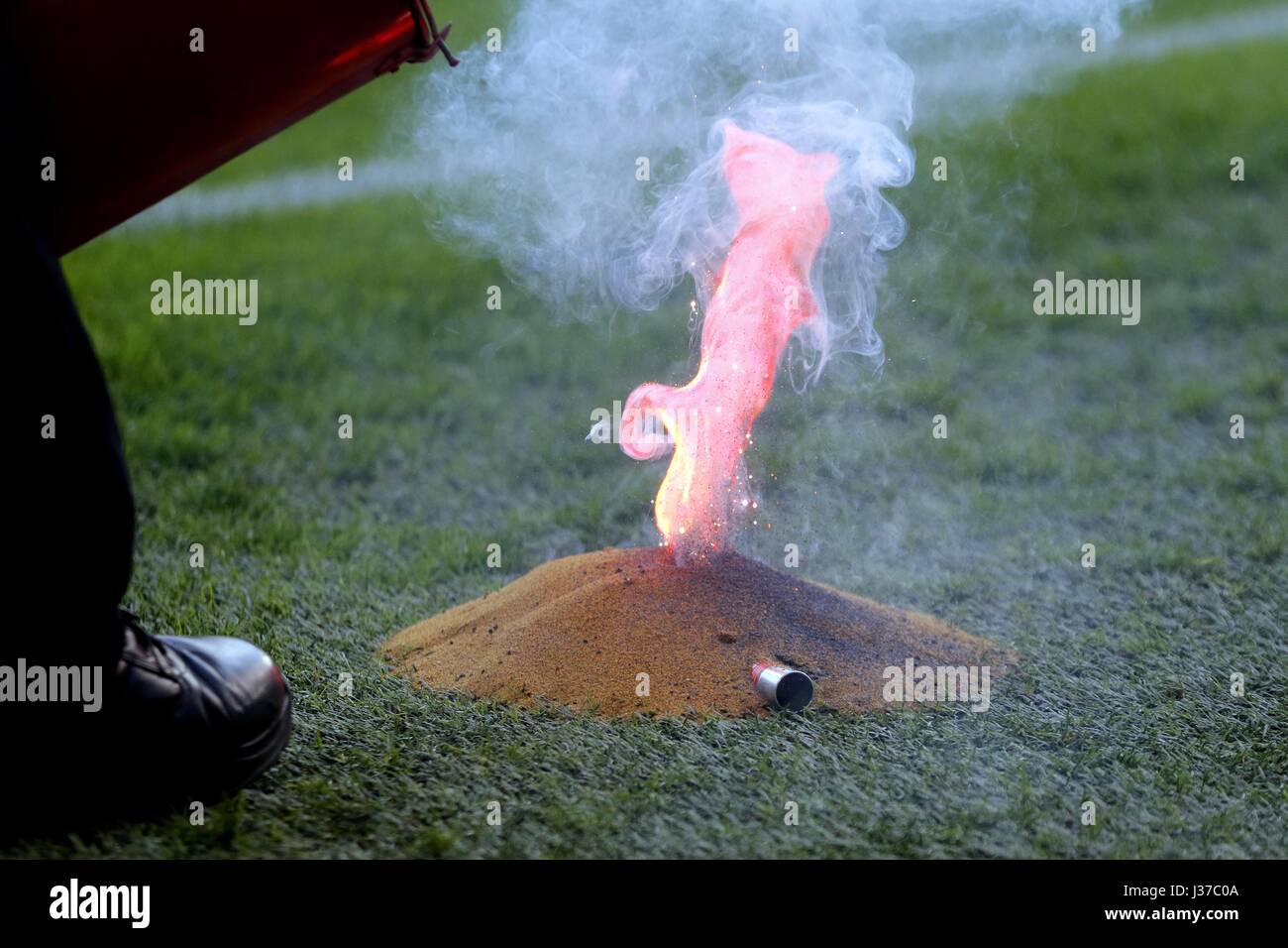 Football steward flare hi-res stock photography and images - Alamy