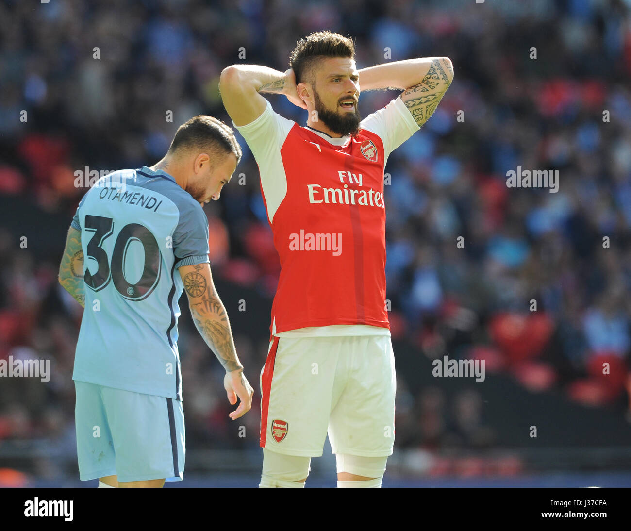 OLIVIER GIROUD OF ARSENAL ARSENAL V MANCHESTER CITY WEMBLEY STADIUM ...