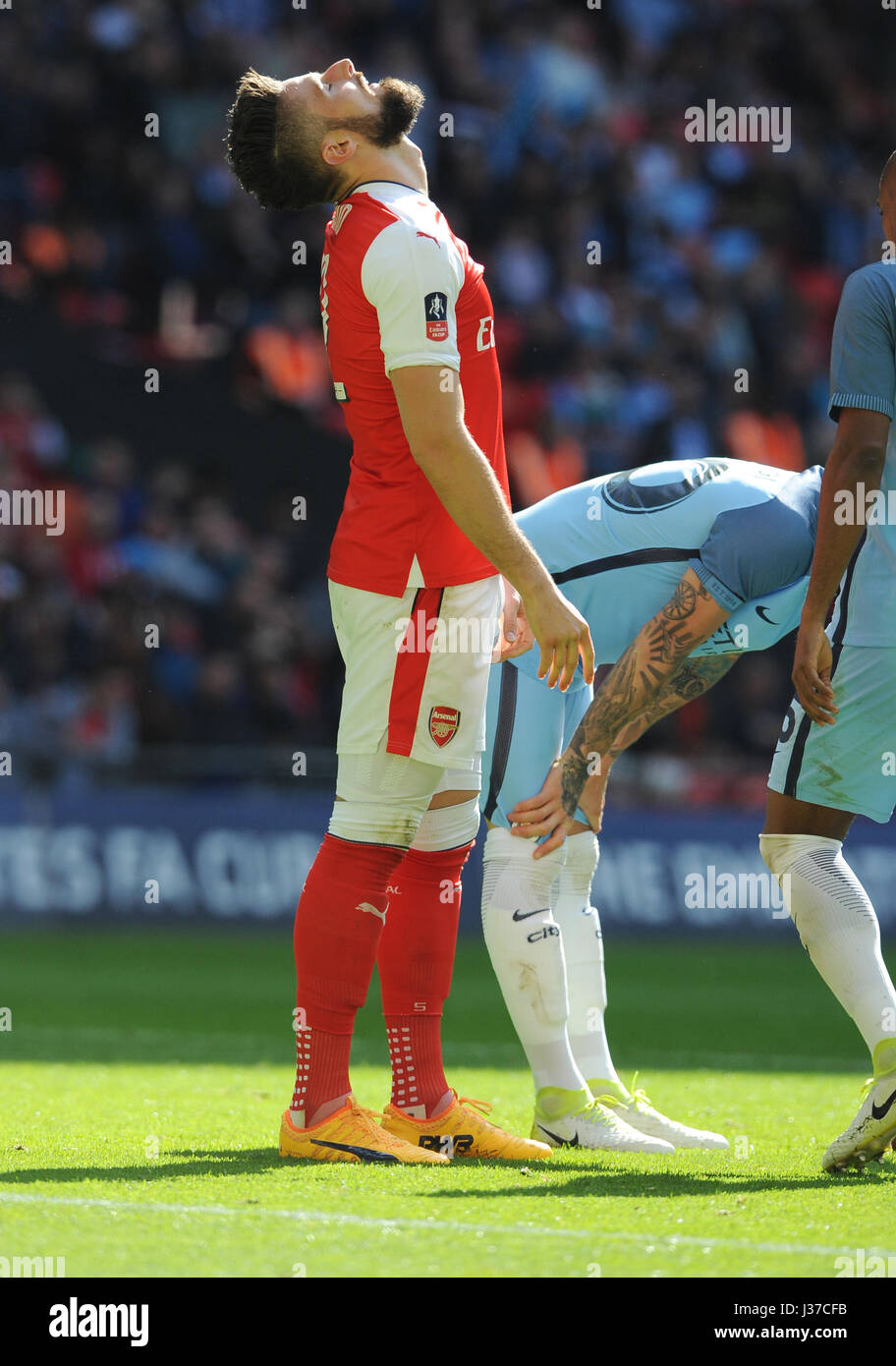 OLIVIER GIROUD OF ARSENAL ARSENAL V MANCHESTER CITY WEMBLEY STADIUM ...
