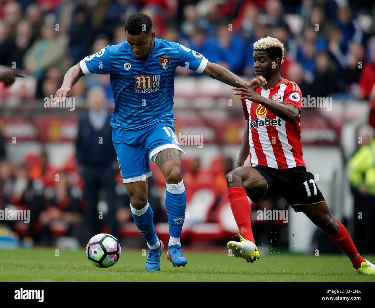 JOSHUA KING & DIDIER NDONG SUNDERLAND V A.F.C. BOURNEMOUT STADIUM OF ...
