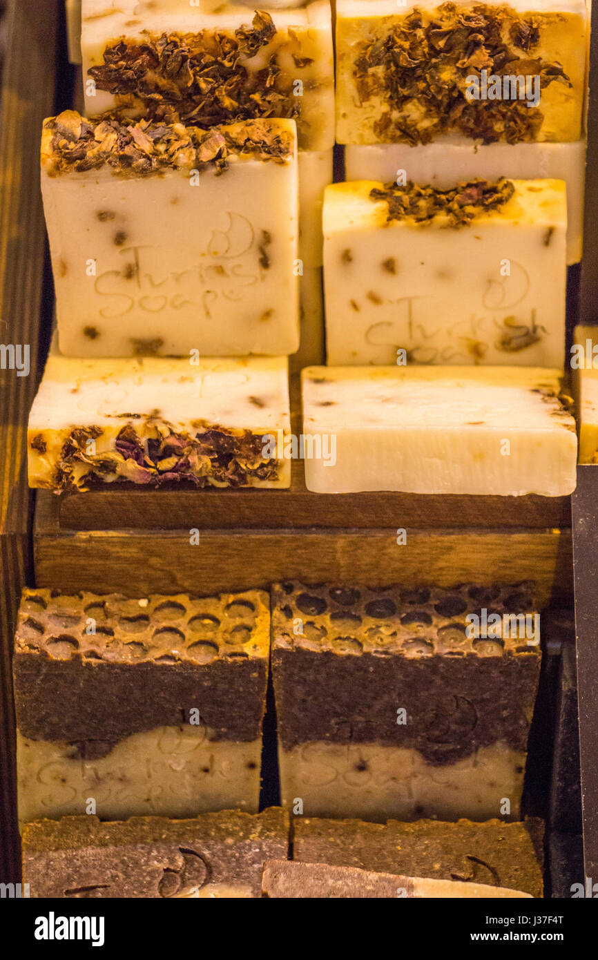 Collection of bars of fragrant hand made organic soap Stock Photo - Alamy