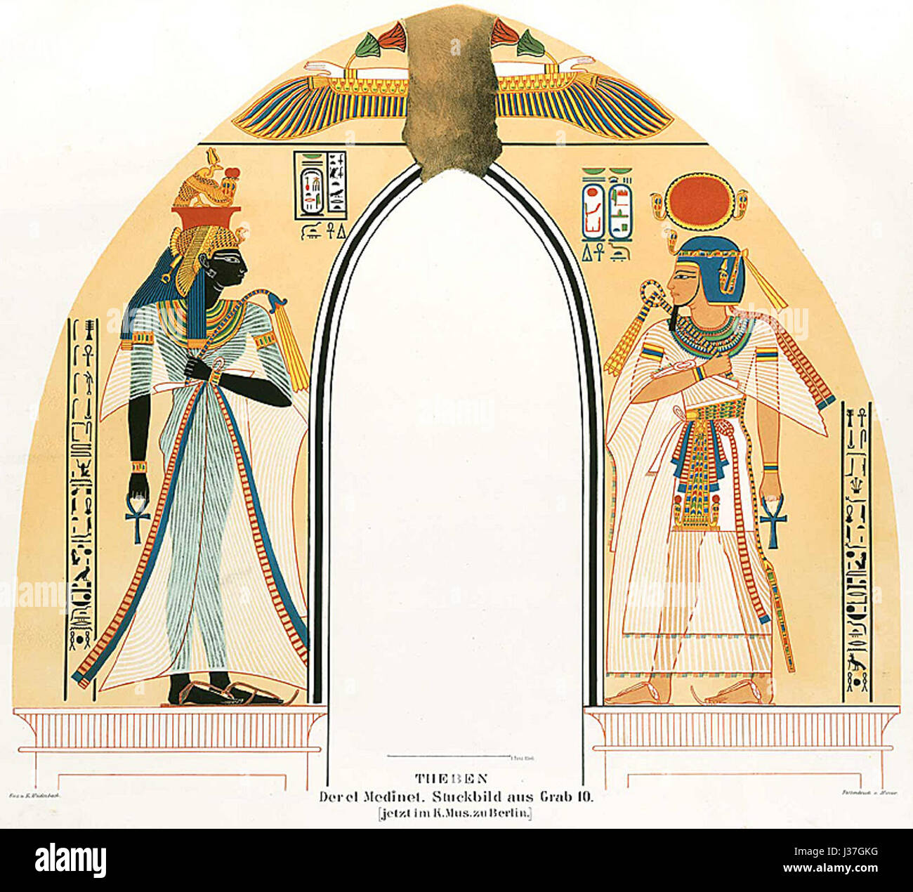 The Deir Medina TT359 tomb painting from ancient Egypt, depicting ...