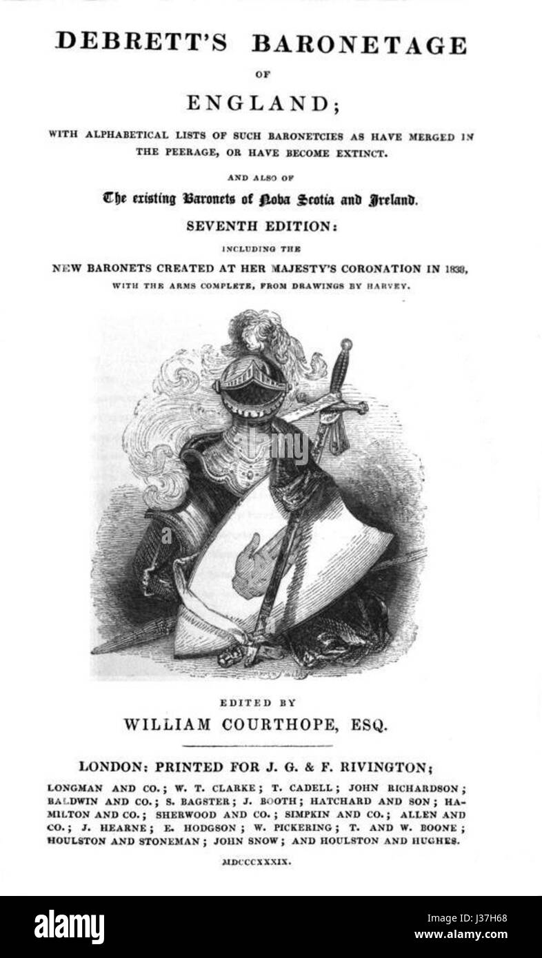 Debrett's Baronetage is a reference work that lists the baronets of the ...