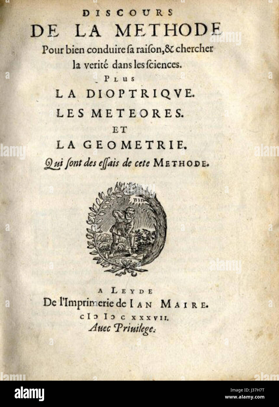 Descartes Discours de la Methode Stock Photo - Alamy