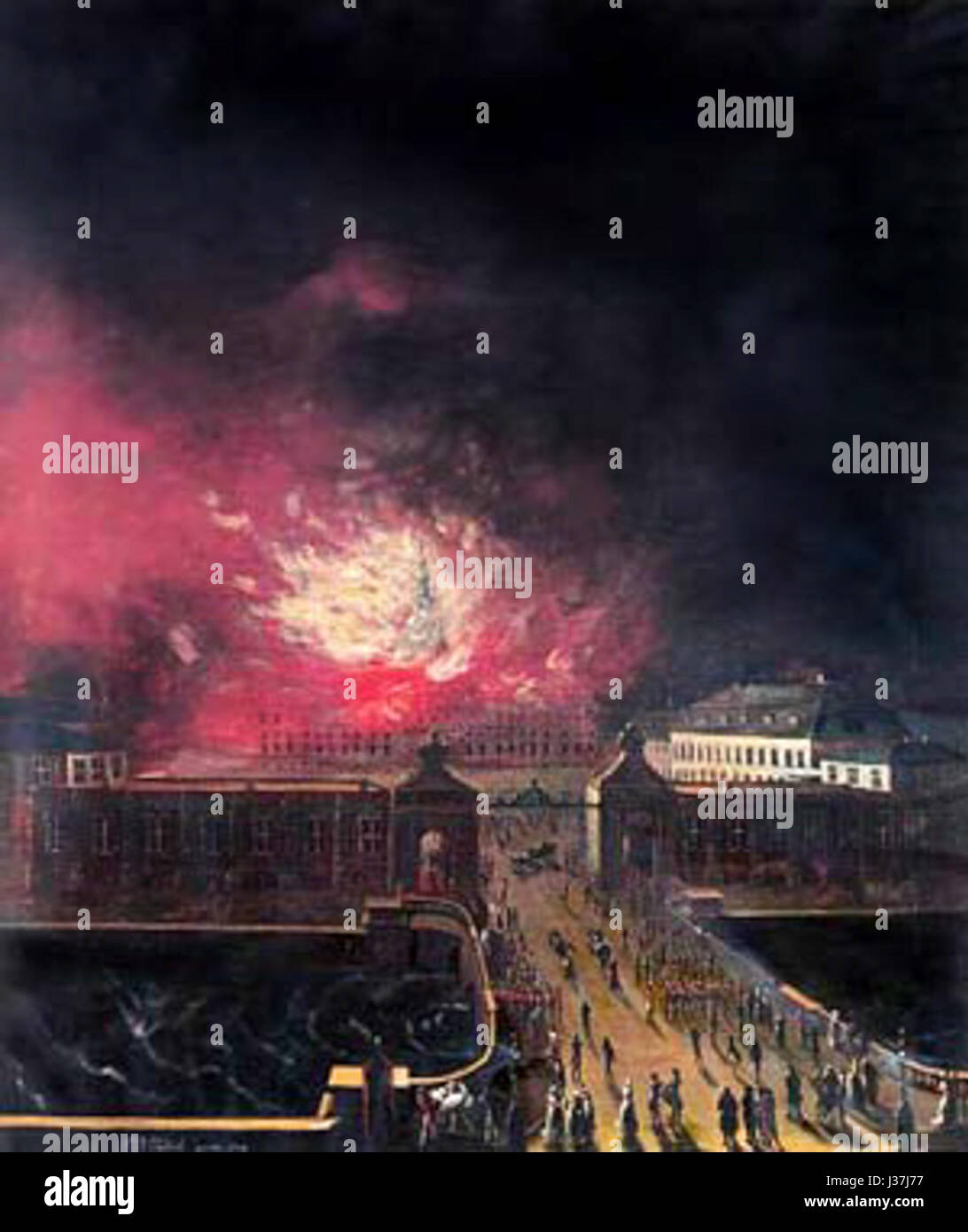 Christiansborg Palace fire in 1794 Stock Photo - Alamy