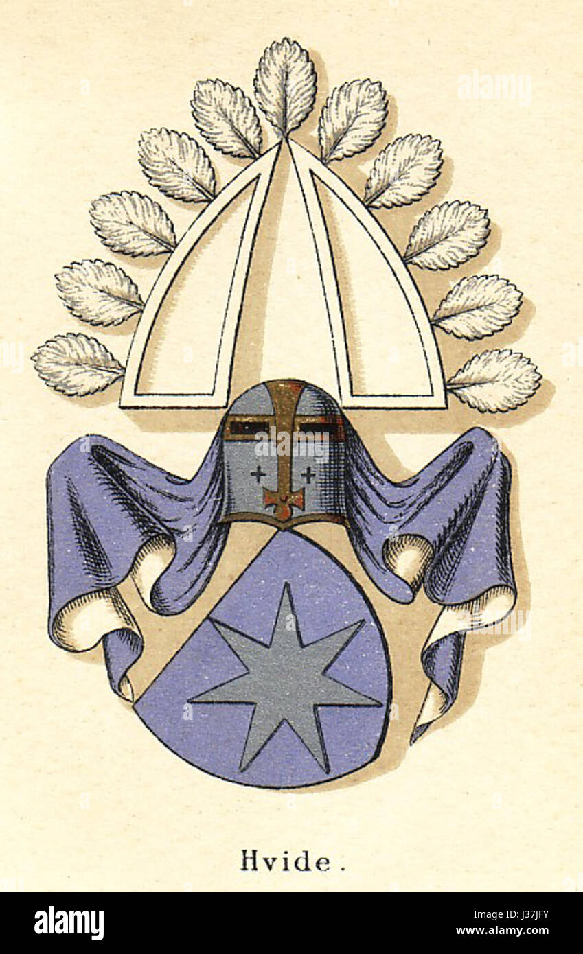The Hvide coat of arms represents a Danish noble family, symbolizing ...