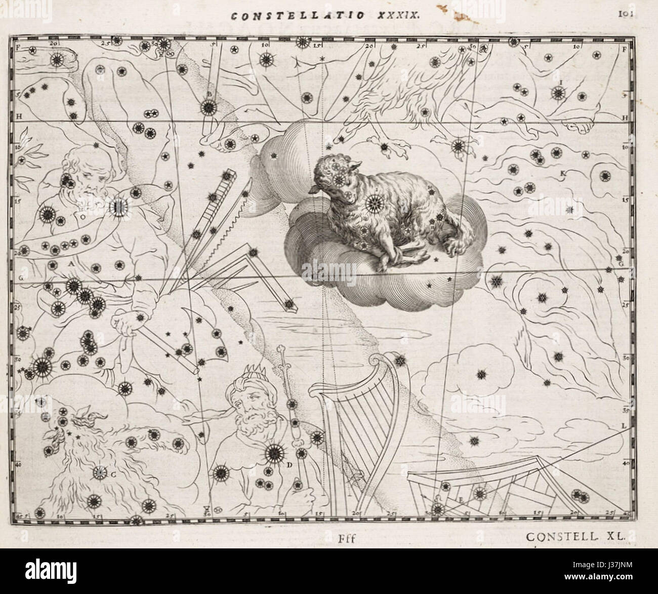 A page from 'Coelum Stellatum Christianum,' a celestial map from the ...