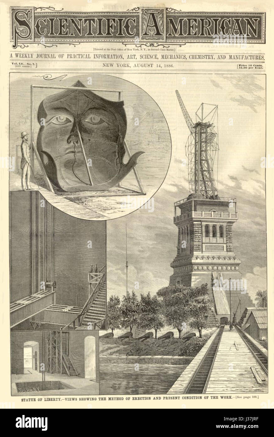 Construction of Statue of Liberty 12 Stock Photo - Alamy
