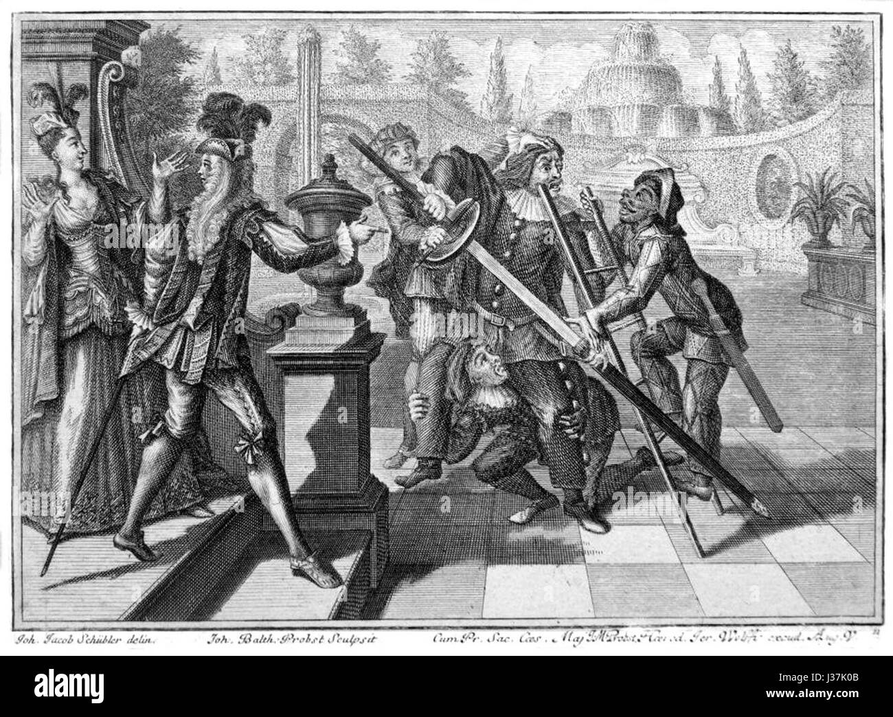 This piece represents Italian comedy with the character Scaramouche ...