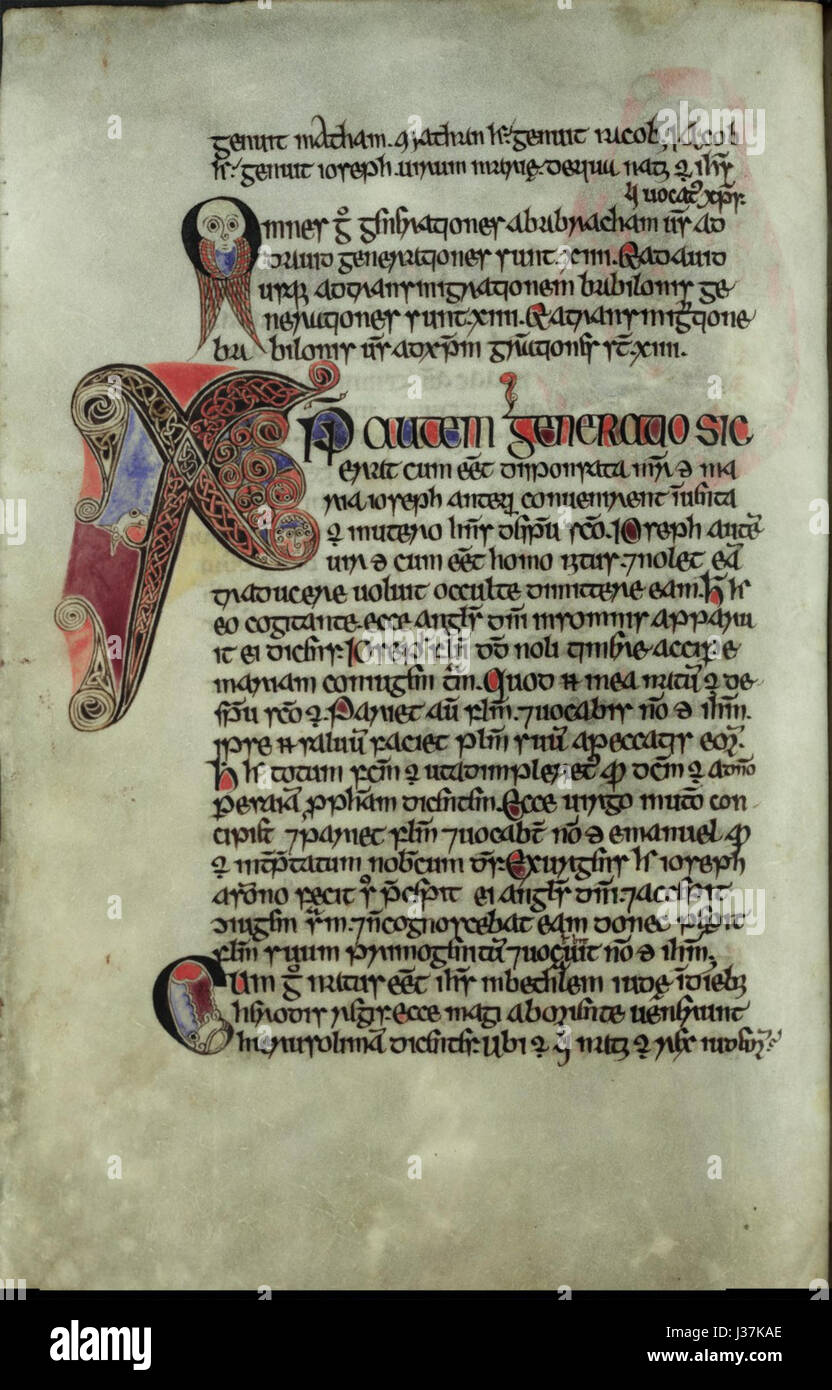 Corpus Christi College MS122 Folio 10v features a Chi Rho illustration ...