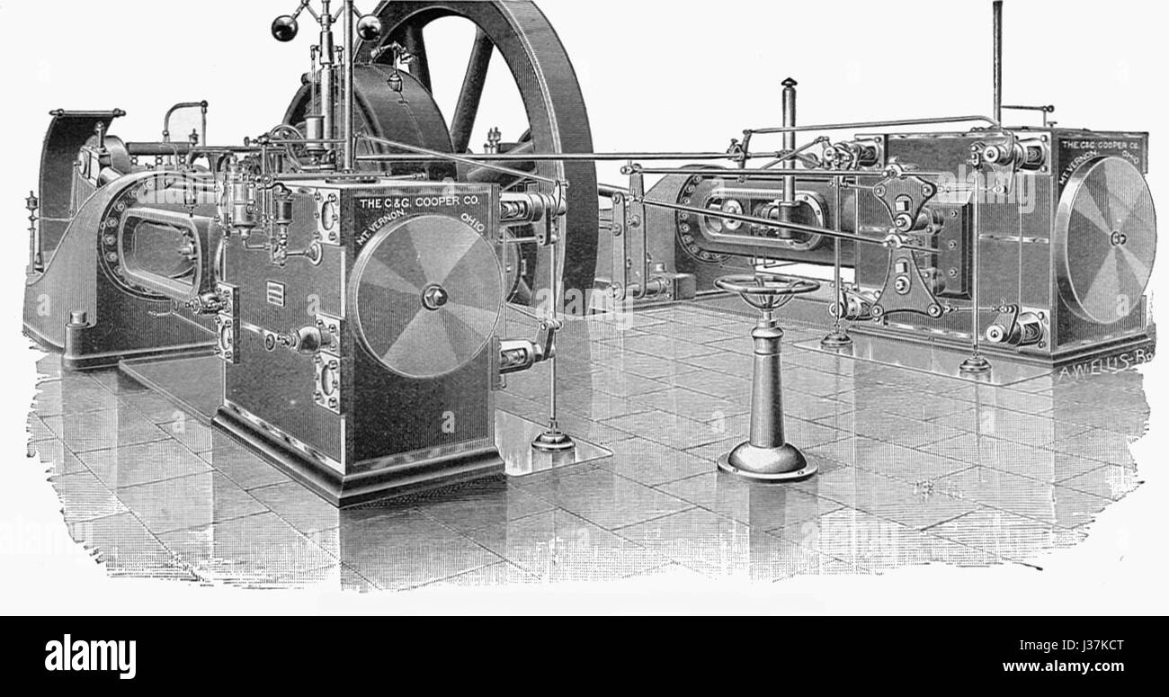 Cooper Corliss cross compound engine (New Catechism of the Steam Engine ...