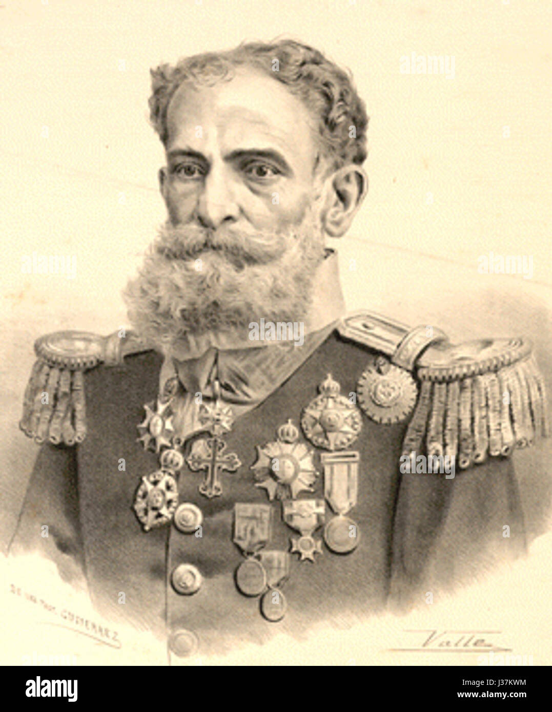 This image portrays Deodoro da Fonseca, a key figure in Brazilian ...