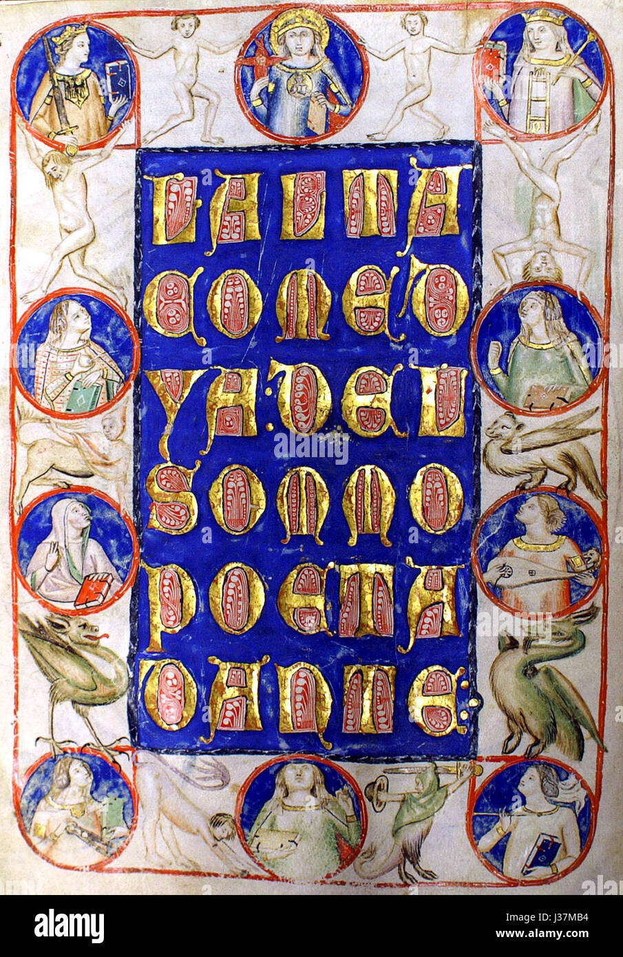 This is the title page of Dante's work, presenting a key visual ...