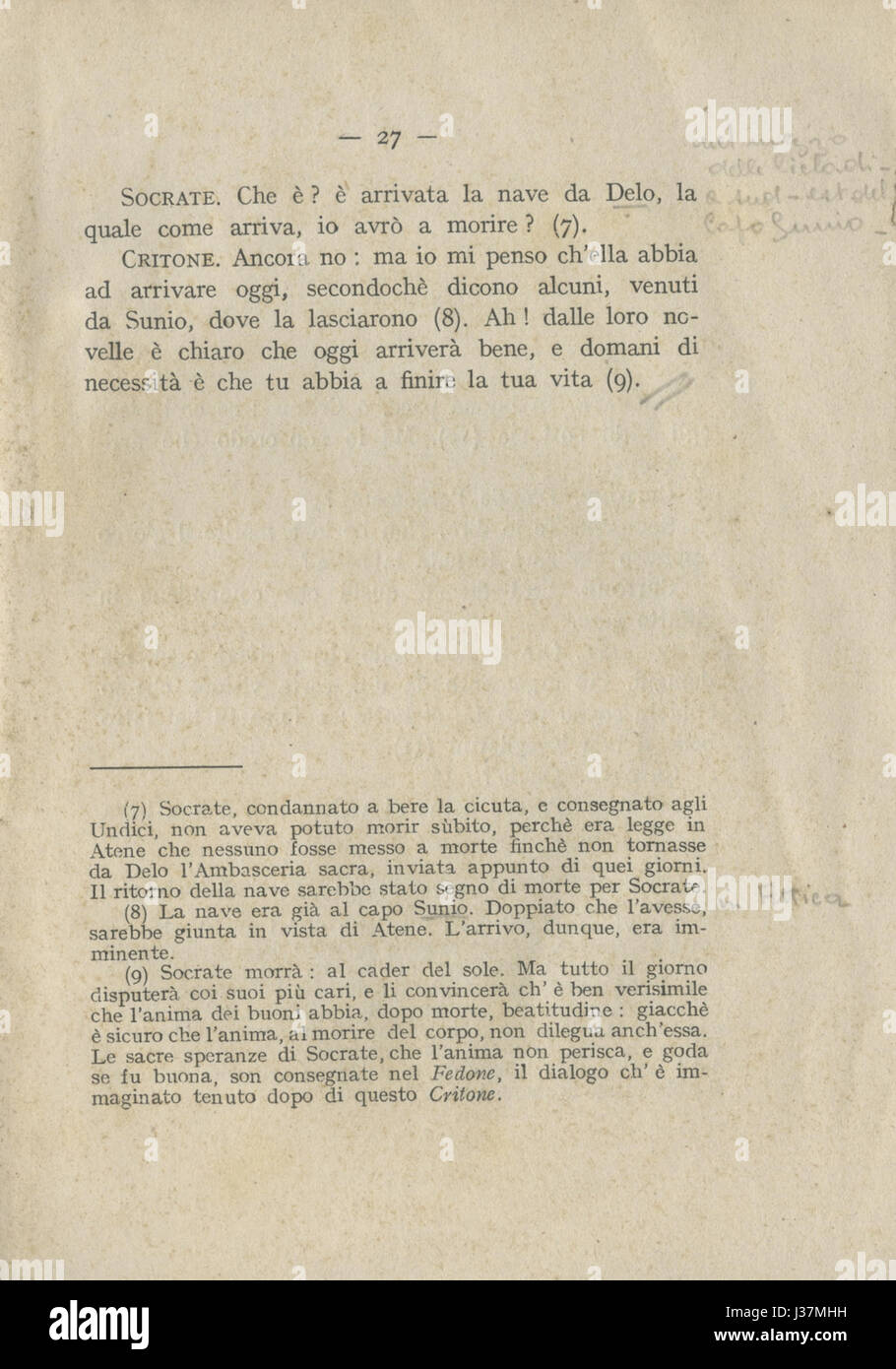 'Critone 027,' likely a reference to a text or manuscript on the ...