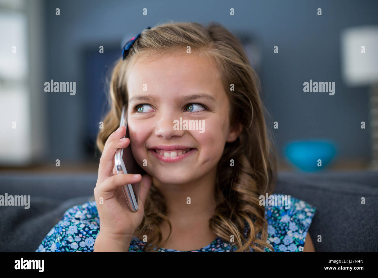Happy hipster girl talking on hi-res stock photography and images - Alamy