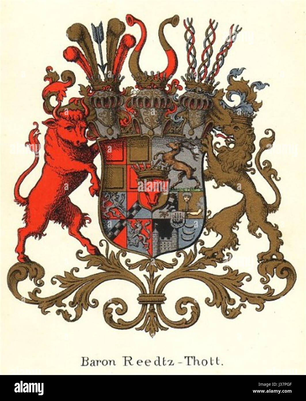 Coatofarms Baron Reedtz Thott Stock Photo - Alamy